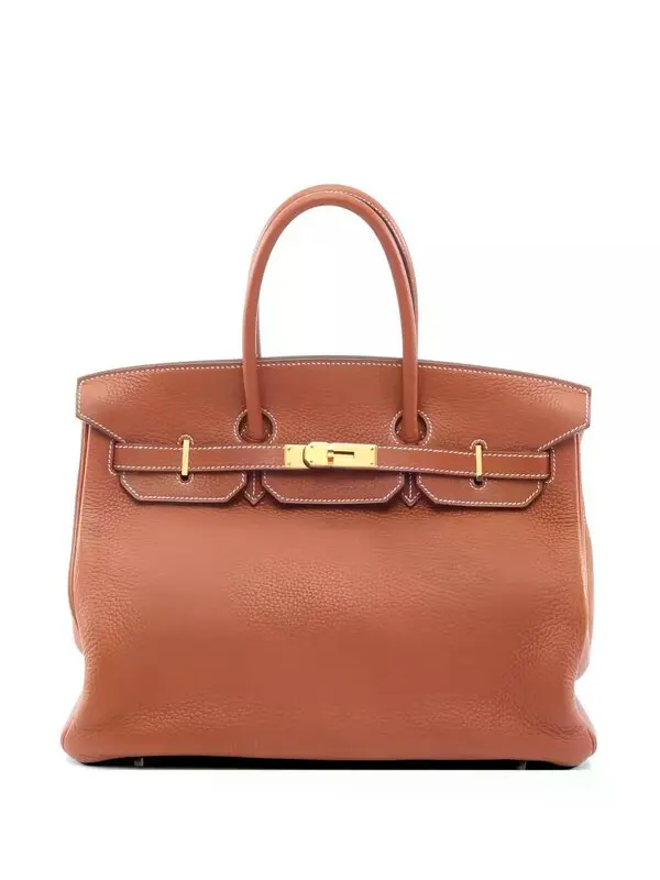 Hermès 2005 35 Birkin Etrusque Taurillon Clemence Leather Tote Bag - Brown