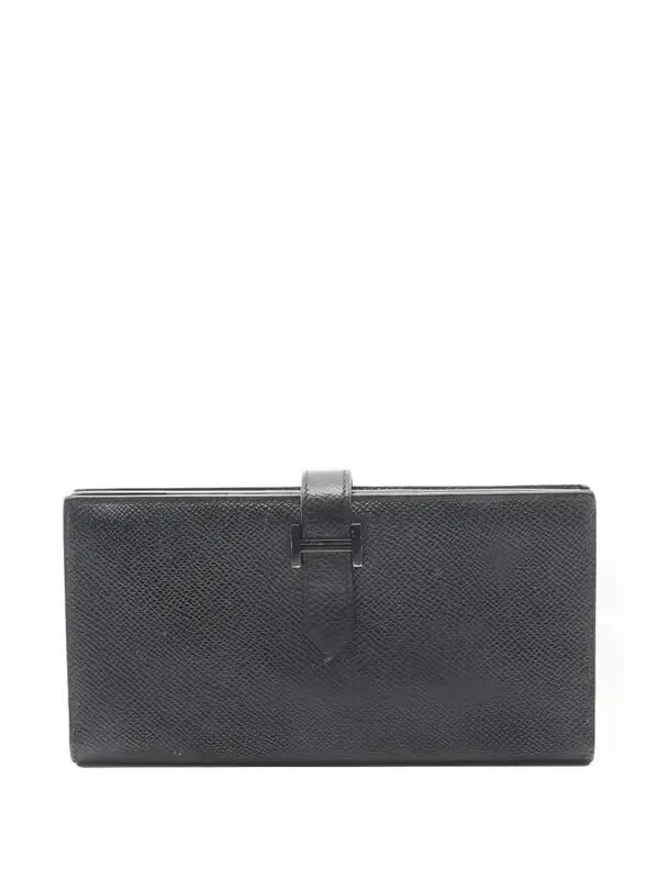 Hermès 2022 Bearn Soufflet Bi-fold Leather Wallet - Black