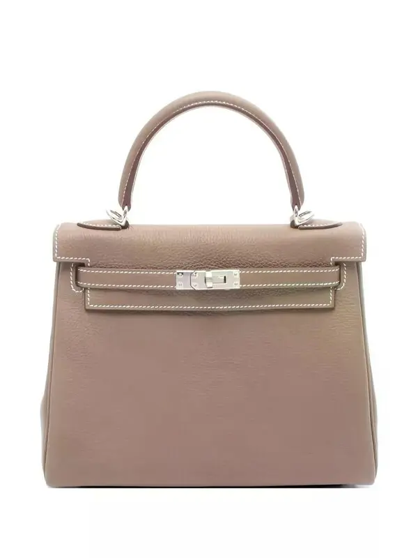 Hermès 2025 Kelly 25 Leather Handbag - Neutrals