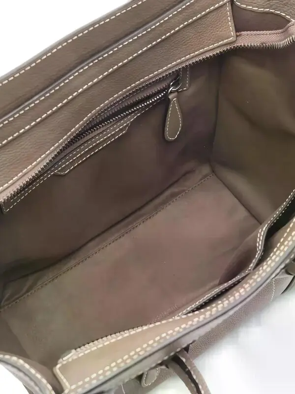 Celine 2000s Leather Shopper Handbag - Brown