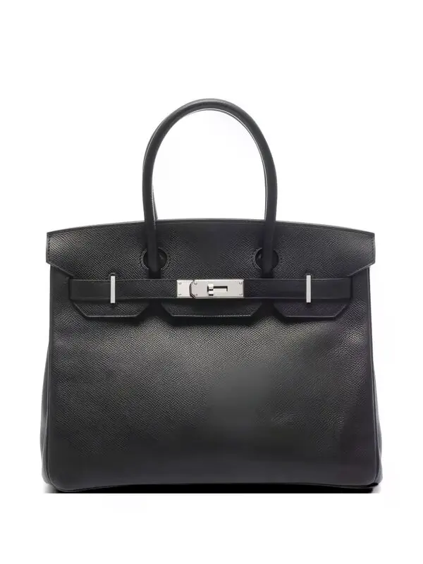 Hermès 2007 30 Birkin Textured Tote Bag - Black