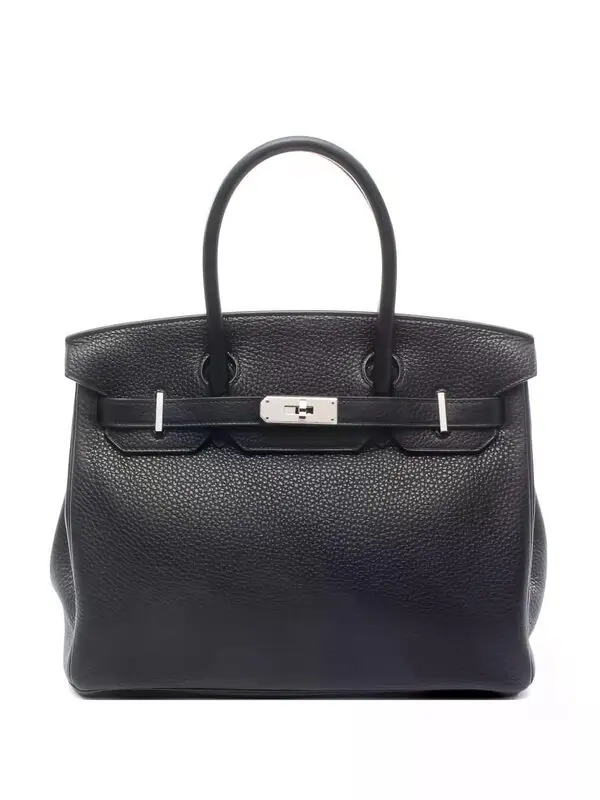 Hermès 2015 30 Birkin Grained-leather Tote Bag - Black