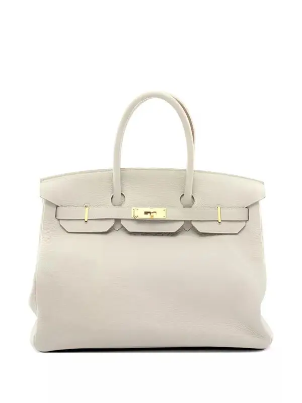 Hermès 2020s 35 Birkin Grained Leather Tote - Grey