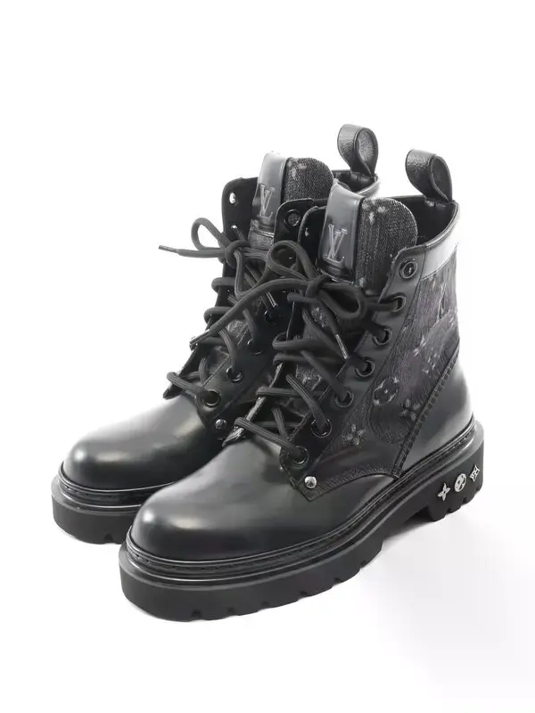LOUIS VUITTON 2022 Ranger Monogram Leather Boots