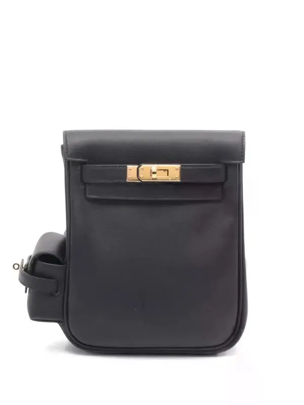 Hermès 2024 Leather Backpack With Gold Hardware - Black