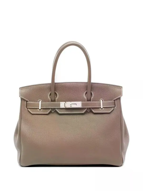 Hermès 2014 30 Birkin Etoupe Leather Tote Bag - Brown