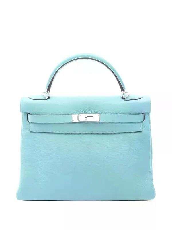 Hermès Kelly 32 Leather Tote Bag - Blue
