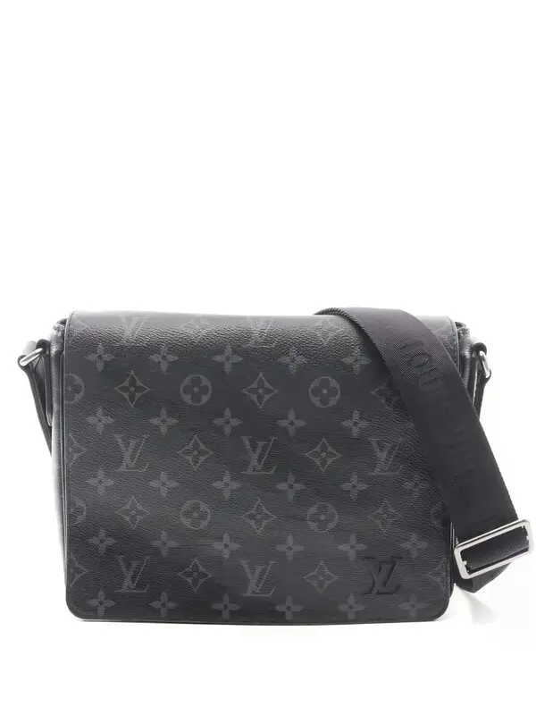 LOUIS VUITTON 2021s Pm District Monogram-eclipse Messenger Bag - Black