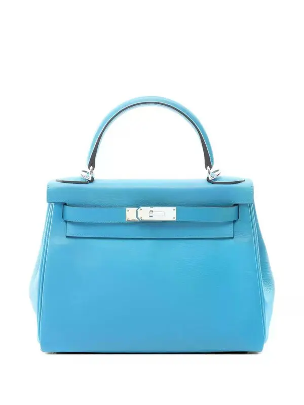 Hermès 2017 Kelly 28 Leather Handbag - Blue