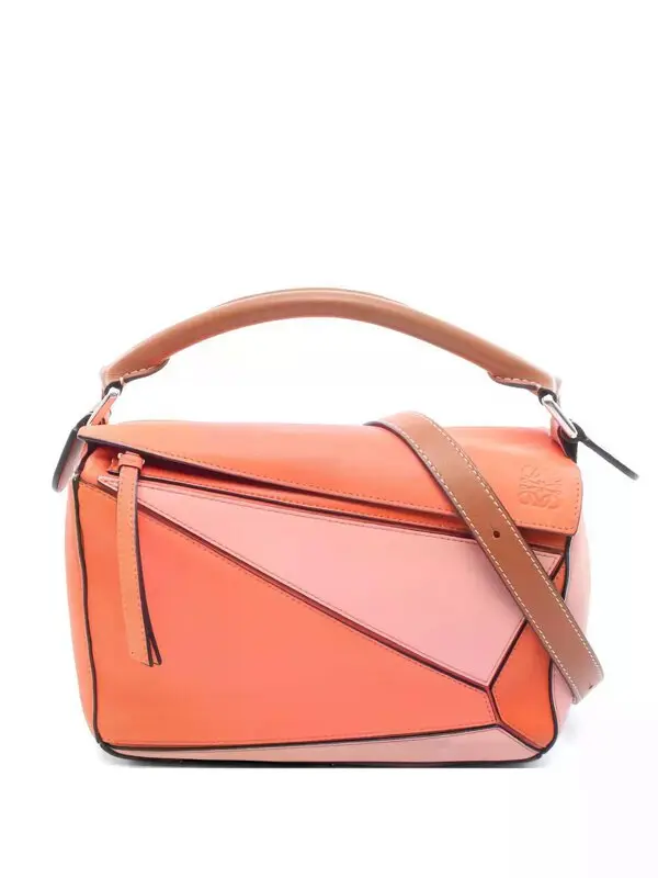 Loewe Small Puzzle Leather Cross Body Bag - Orange