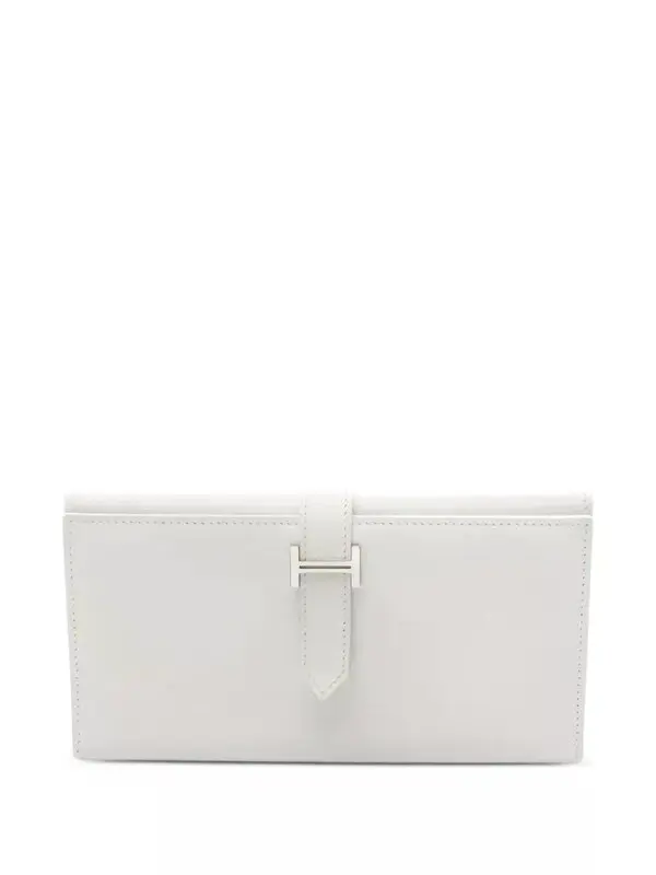Hermès 2007 Beardupree Trifold Long Wallet - White