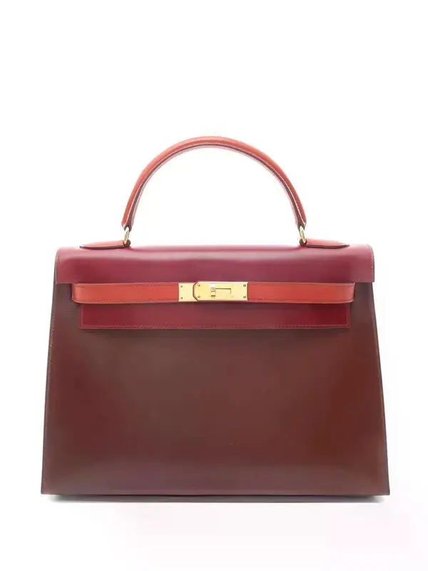 Hermès 1996 32 Kelly Tricolour Leather Tote Bag - Red
