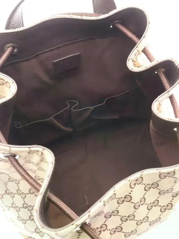 Gucci 2010s Canvas Leather Backpack - Neutrals