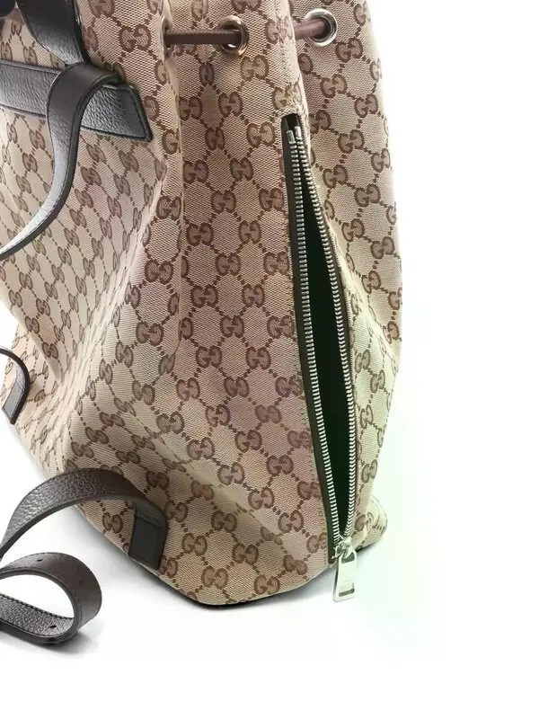 Gucci 2010s Canvas Leather Backpack - Neutrals