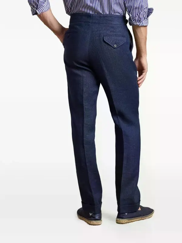 Ralph Lauren Purple Label Byron Pleated Trousers - Blue