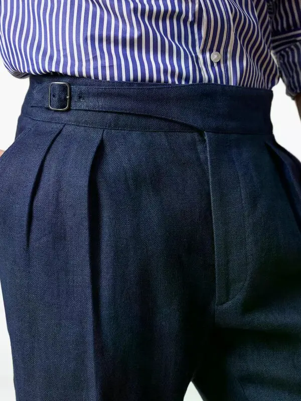 Ralph Lauren Purple Label Byron Pleated Trousers - Blue