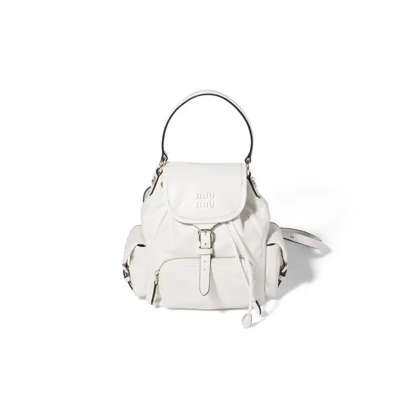 Miu Miu Nappa Leather Backpack - White