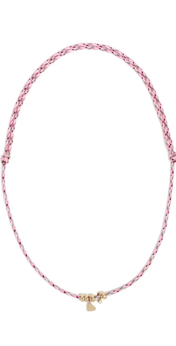 Zoe Chicco 14k Midi Bitty Heart Paracord Necklace - 14k Yellow Gold