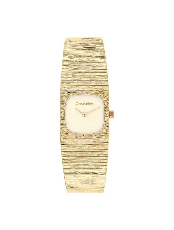 Calvin Klein Textured Dial Mesh Bracelet Watch - Gold