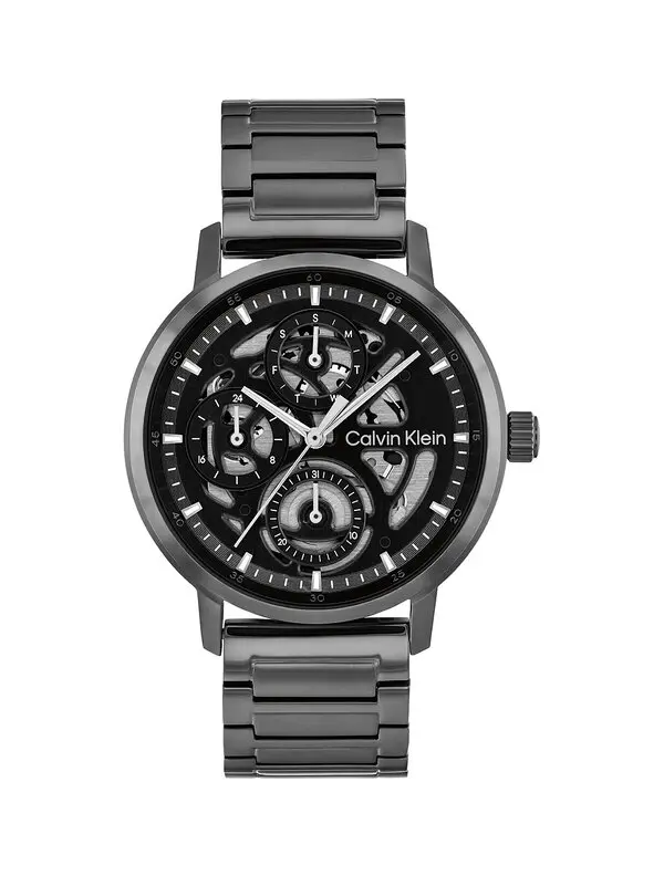 Calvin Klein Multifunction Exposed Dial Link Bracelet Watch - Black
