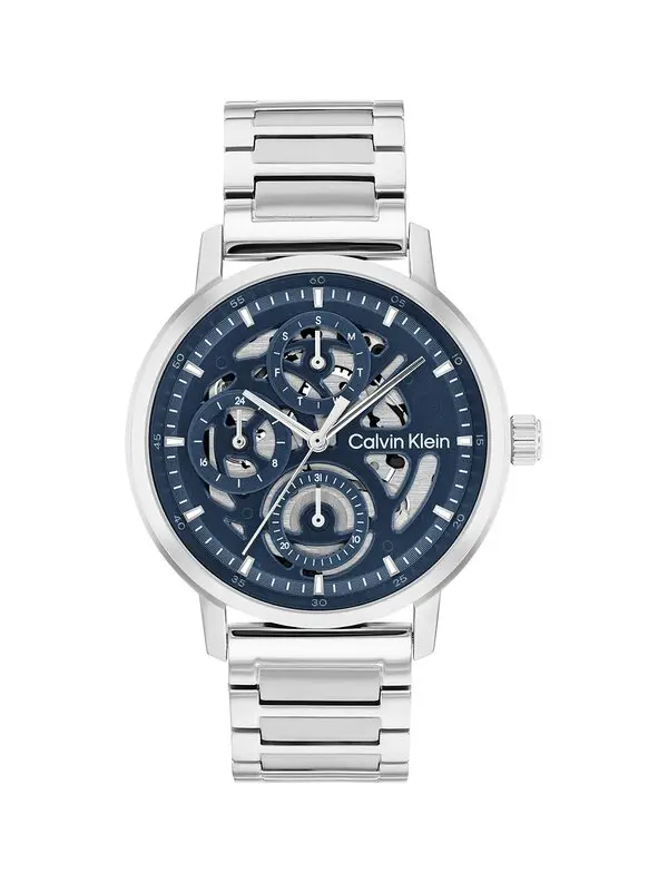 Calvin Klein Multifunction Exposed Dial Link Bracelet Watch - Silver