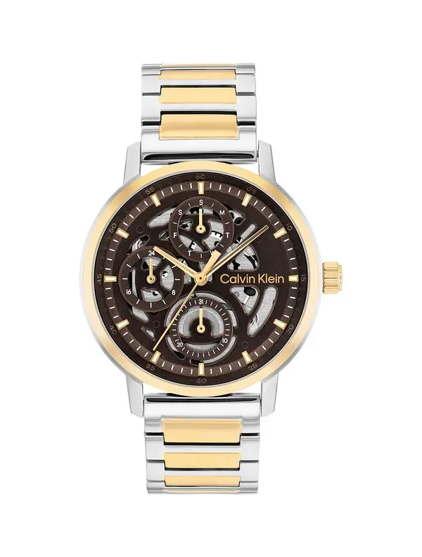 Calvin Klein Multifunction Exposed Dial Link Bracelet Watch - Two Tone