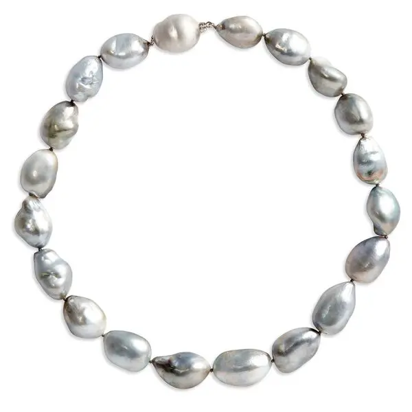 Benbridge 18-inch Baroque Tahitian Pearl Necklace, 14k Gold,wg |str3735w41615b - White