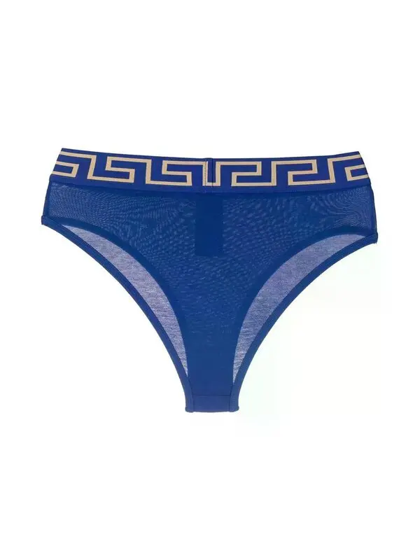 Versace Greca Border High-waisted Briefs - Blue