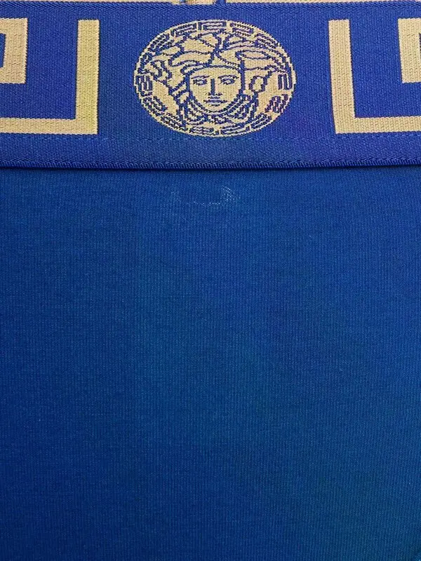 Versace Greca Border High-waisted Briefs - Blue