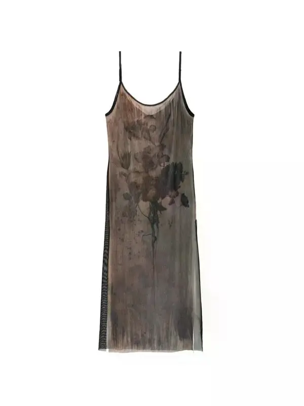 IA LONDON Floral-print Sleeveless Dress - Brown