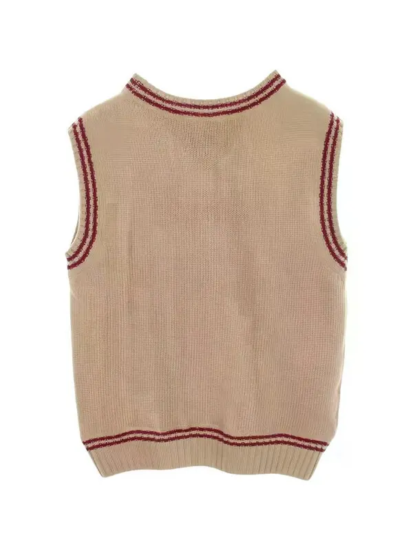 Prada Intarsia Logo Ribbed Wool Vest