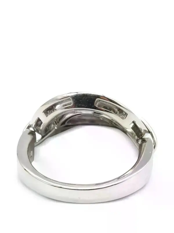 BVLGARI Astrale Cerchi Engraved Ring In 18k White Gold
