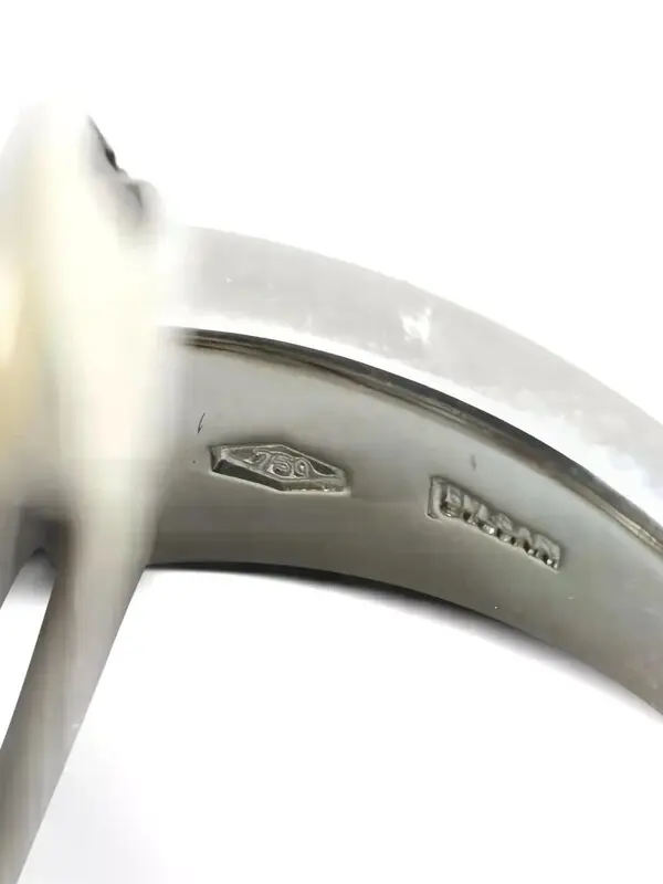 BVLGARI Astrale Cerchi Engraved Ring In 18k White Gold
