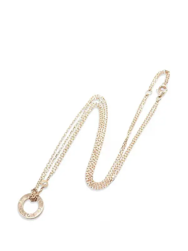 Cartier Love Circle Sapphire And Diamond Necklace - Pink