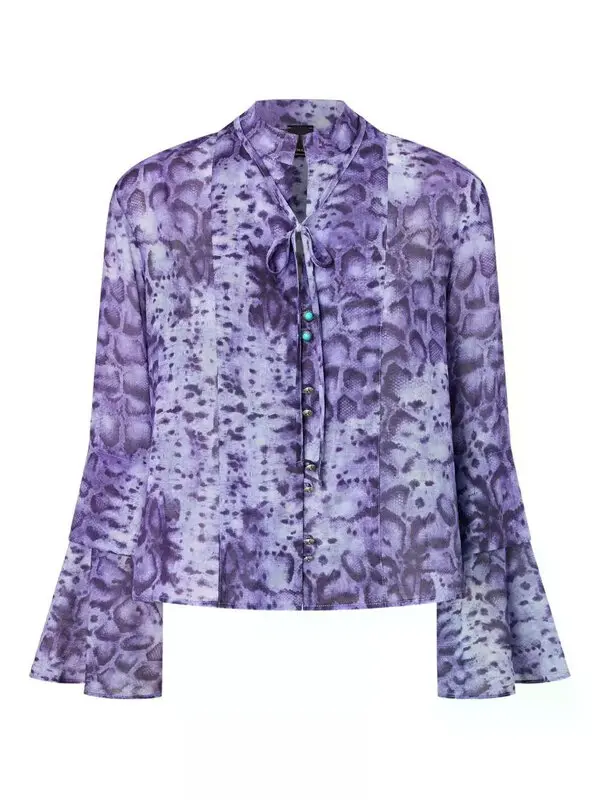 Pinko Snake-print Flared Blouse