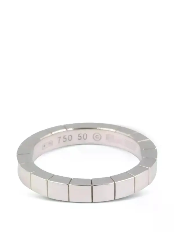 Cartier 18k White Gold Square Design Ring - Silver