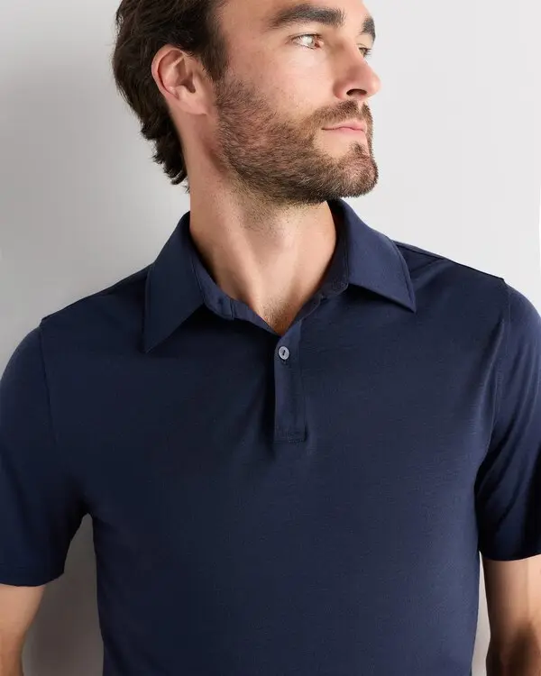 Quince Extra-fine Australian Merino Polo - Navy