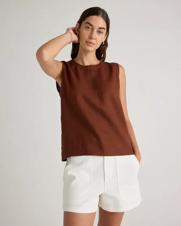 Quince Organic Stretch Cotton Twill Utility Shorts - Ivory