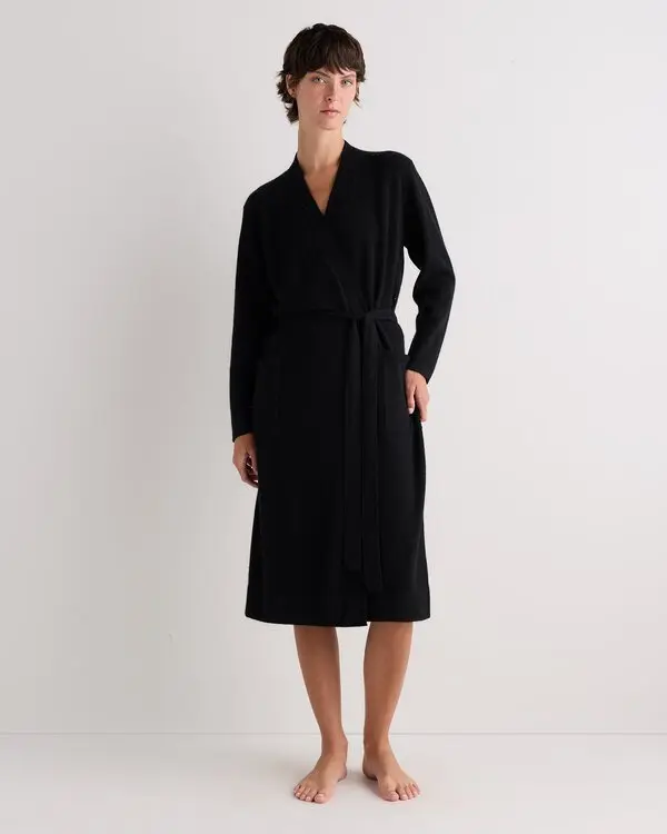 Quince Mongolian Cashmere Robe - Black