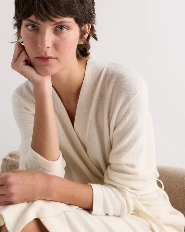 Quince Mongolian Cashmere Robe - Ivory