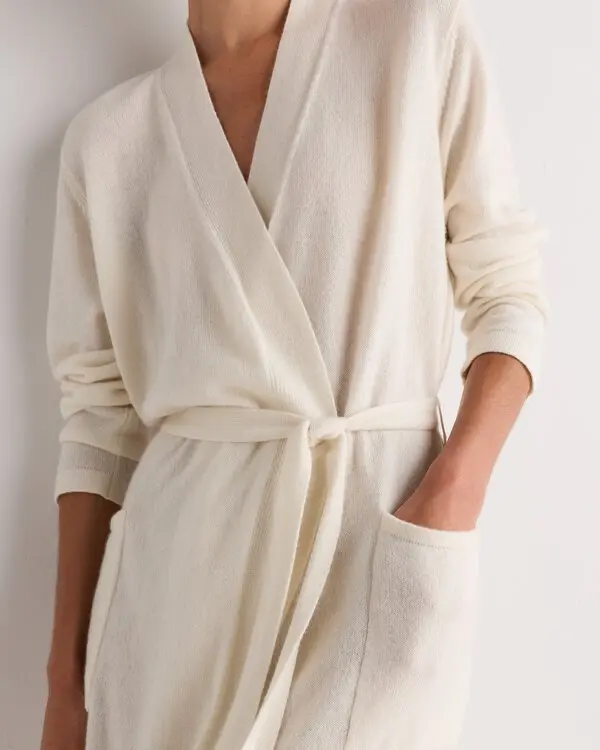 Quince Mongolian Cashmere Robe - Ivory