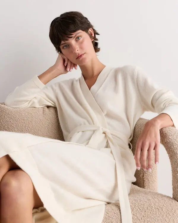Quince Mongolian Cashmere Robe - Ivory