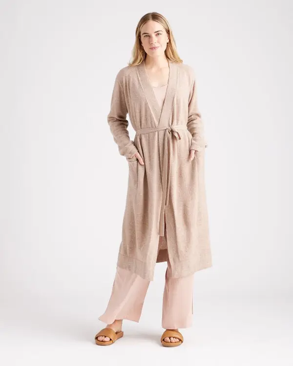 Quince Mongolian Cashmere Robe - Oatmeal
