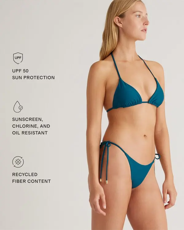 Quince Italian Triangle Bikini Top - Teal
