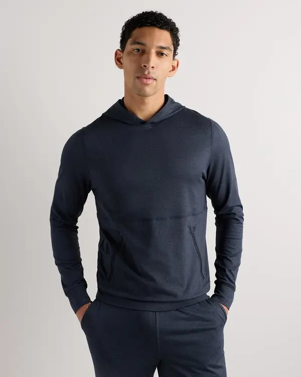 Quince Performance Hoodie Pullover - Heather Deep Navy