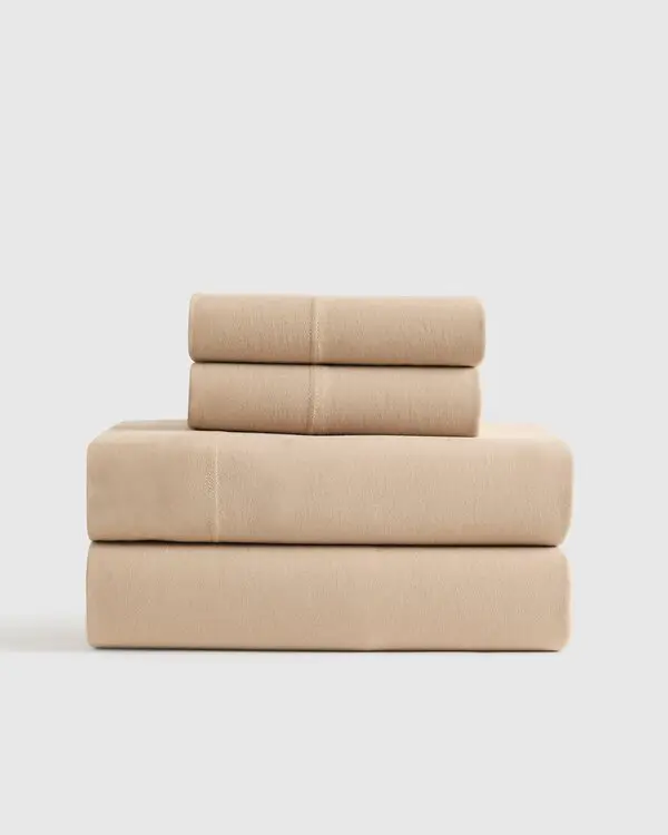 Quince Organic Jersey Sheet Set - Latte