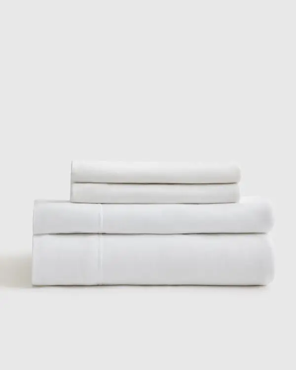 Quince Organic Jersey Sheet Set - White