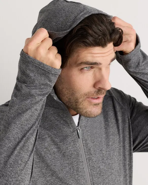 Quince Performance Zip Hoodie - Heather Grey
