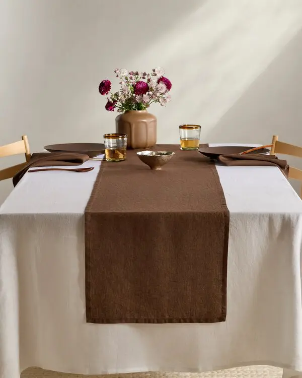 Quince European Linen Table Runner - Espresso