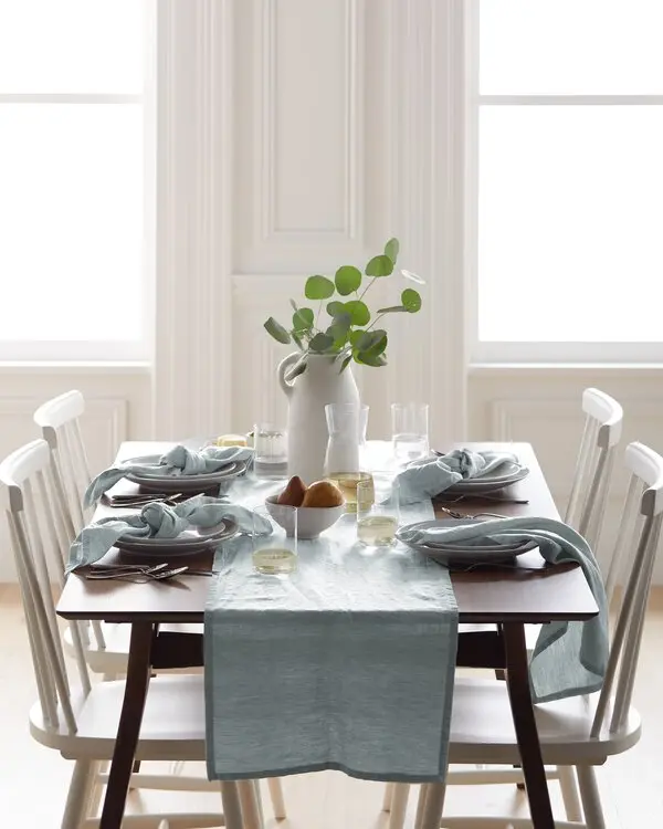 Quince European Linen Table Runner - Mist